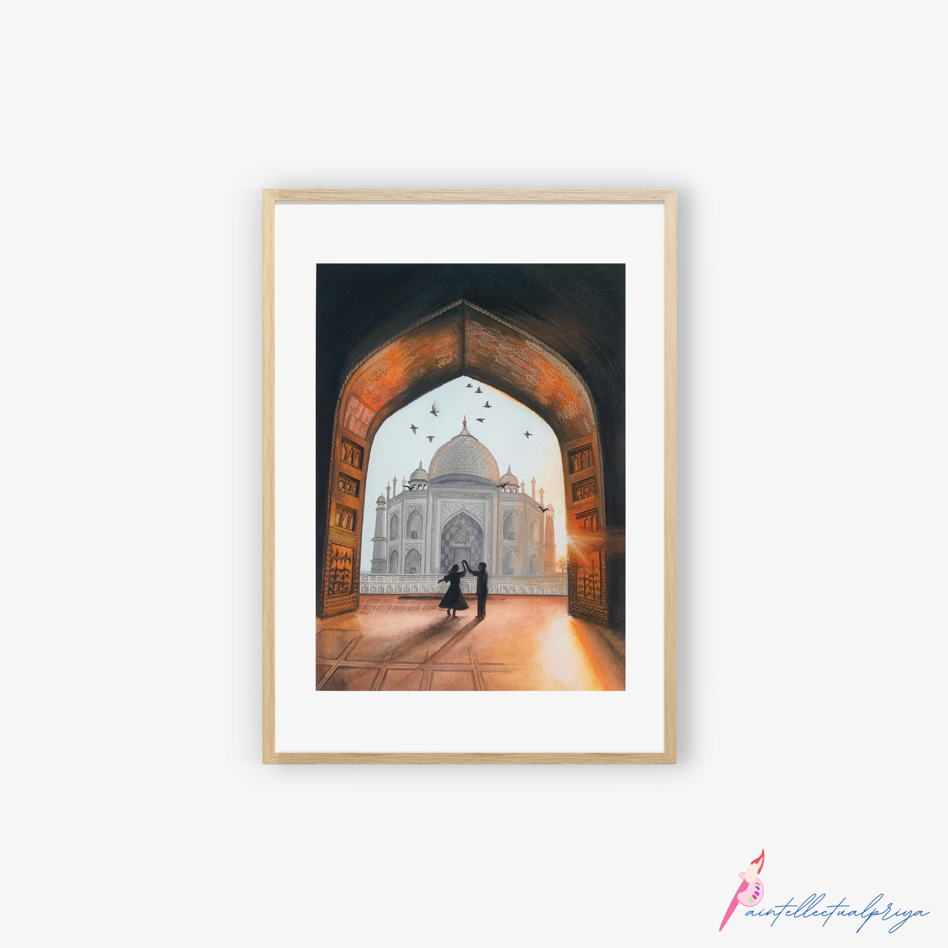 Eternal Romance: Art Print of Couple Dancing in Taj Mahal | Couples Gi ...